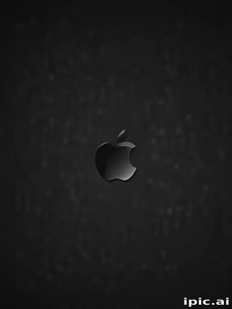 Elegant Black Apple Logo Set Against a Minimalist Dark Background Design