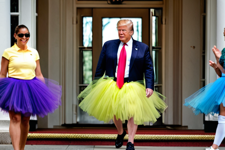 Fat Donald Trump stuffed into a tutu