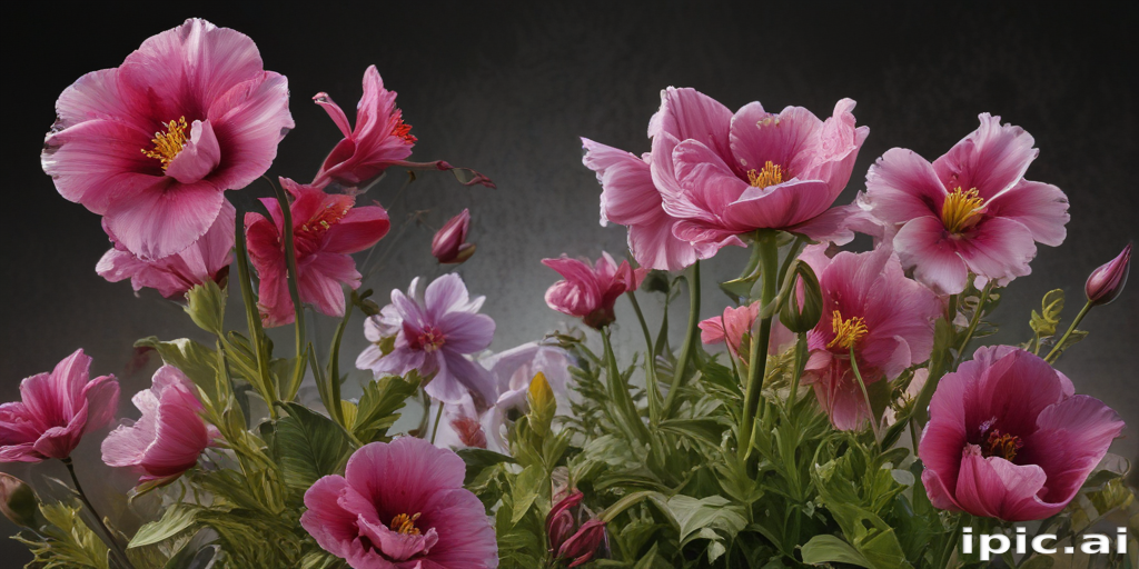 A Beautiful Arrangement of Lush Pink Flowers in Full Bloom Displaying ...