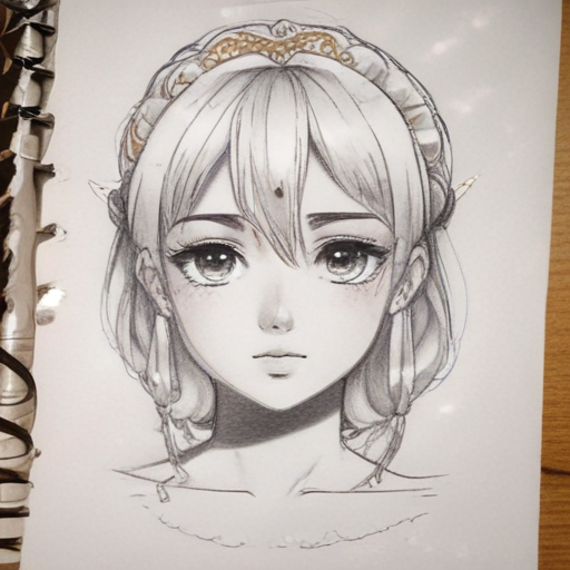anime princess cute sketch