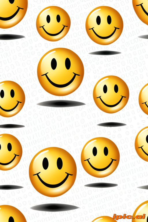 Cheerful Smiley Faces Repeatedly Patterned Against a Light Background ...