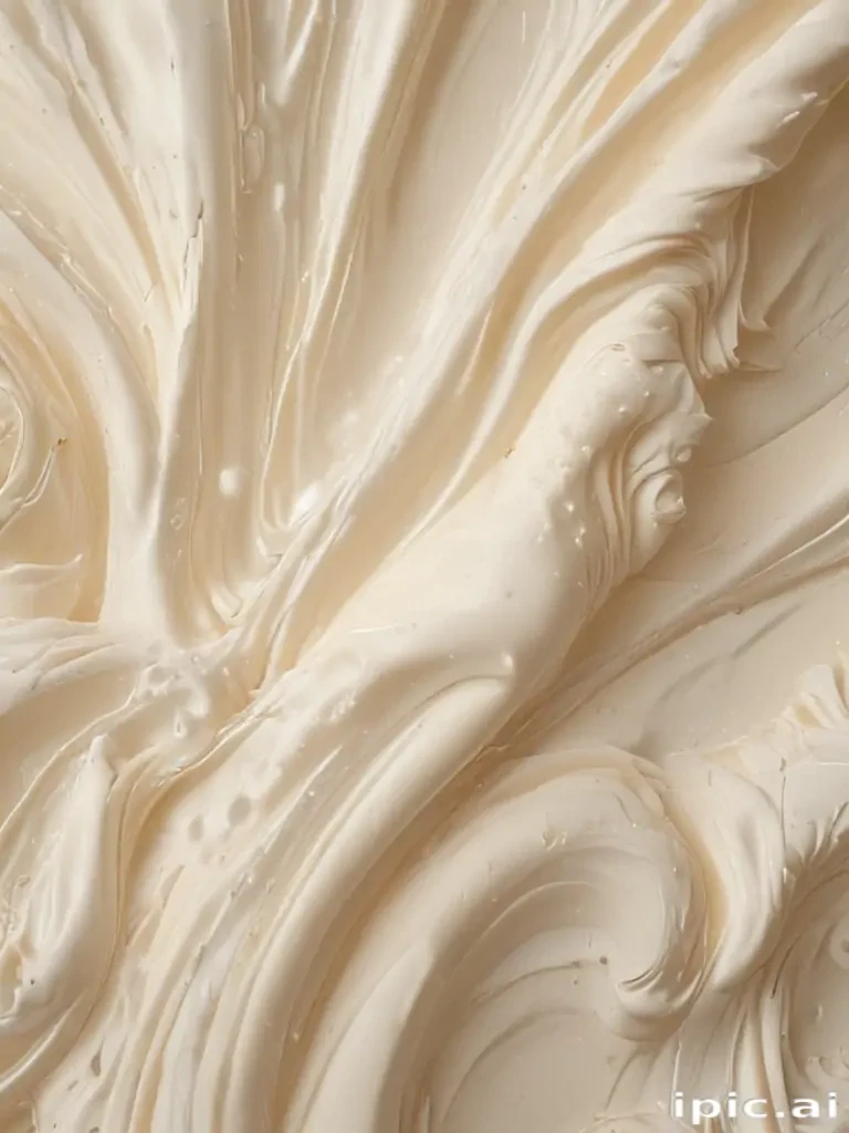 Swirls of Creamy Texture: A Close-Up of Smooth Whipped Mixture