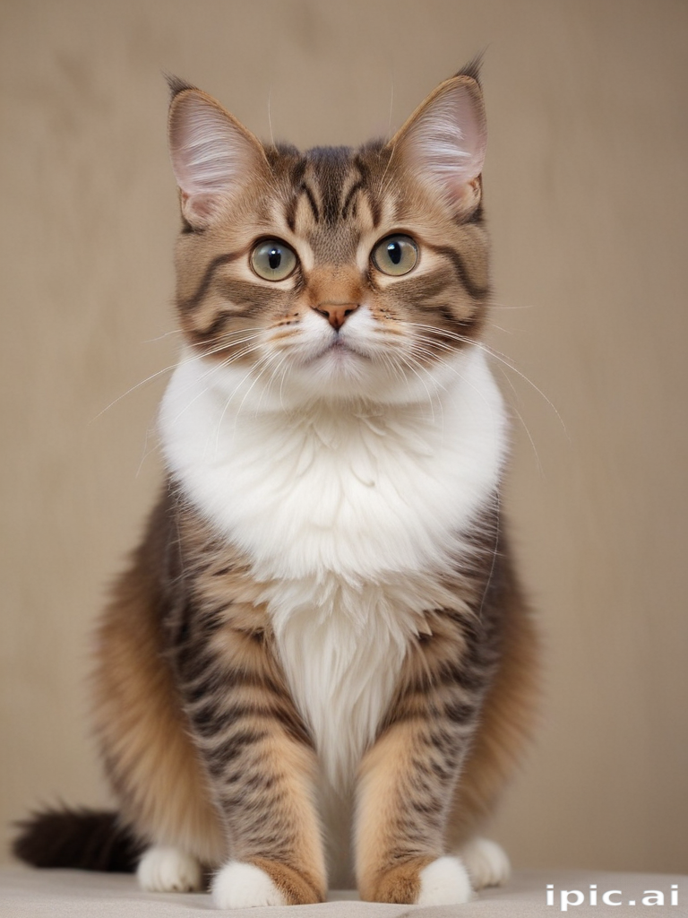 Beautiful Cat with Striking Fur Patterns and Captivating Green Eyes