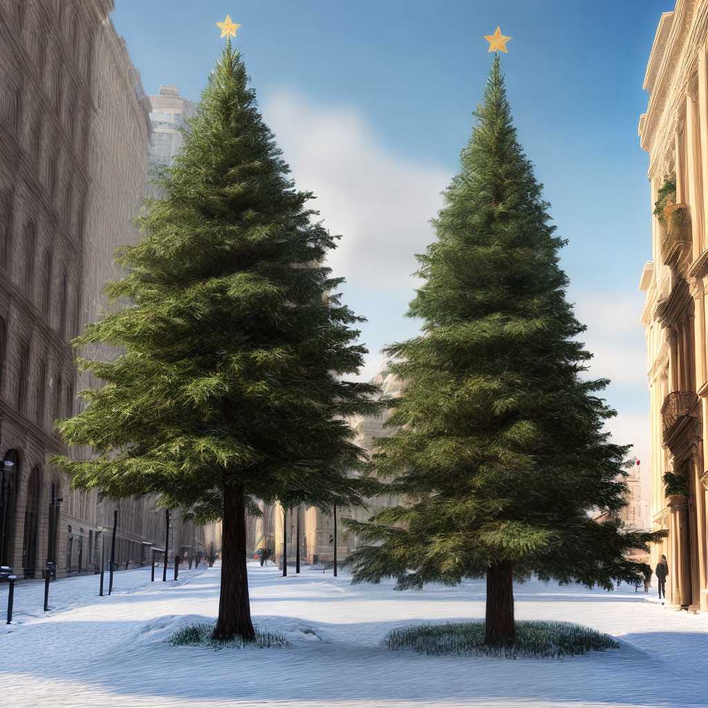 christmas tree using Impressionism art