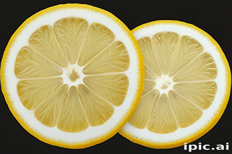 Two Freshly Sliced Lemons Showcasing Their Juicy, Vibrant Yellow Interior