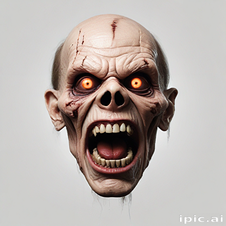 Terrifying Ghoul with Glowing Eyes and Frightening Expression on Display