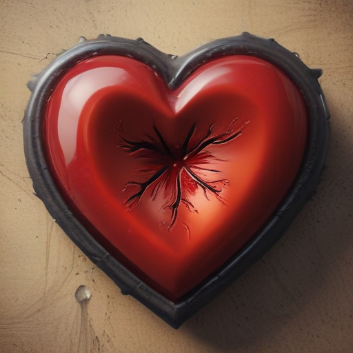 Intricate Heart Design with Deep Cracks Symbolizing Emotional ...