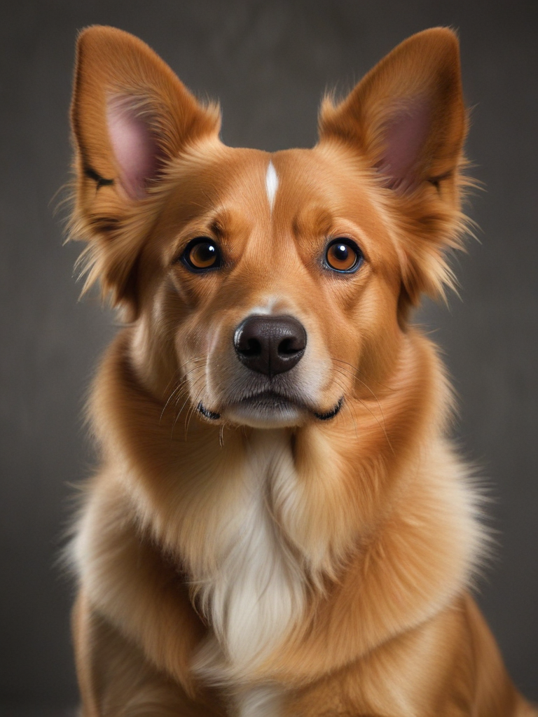 A Charming Portrait of a Golden Corgi with Expressive Eyes