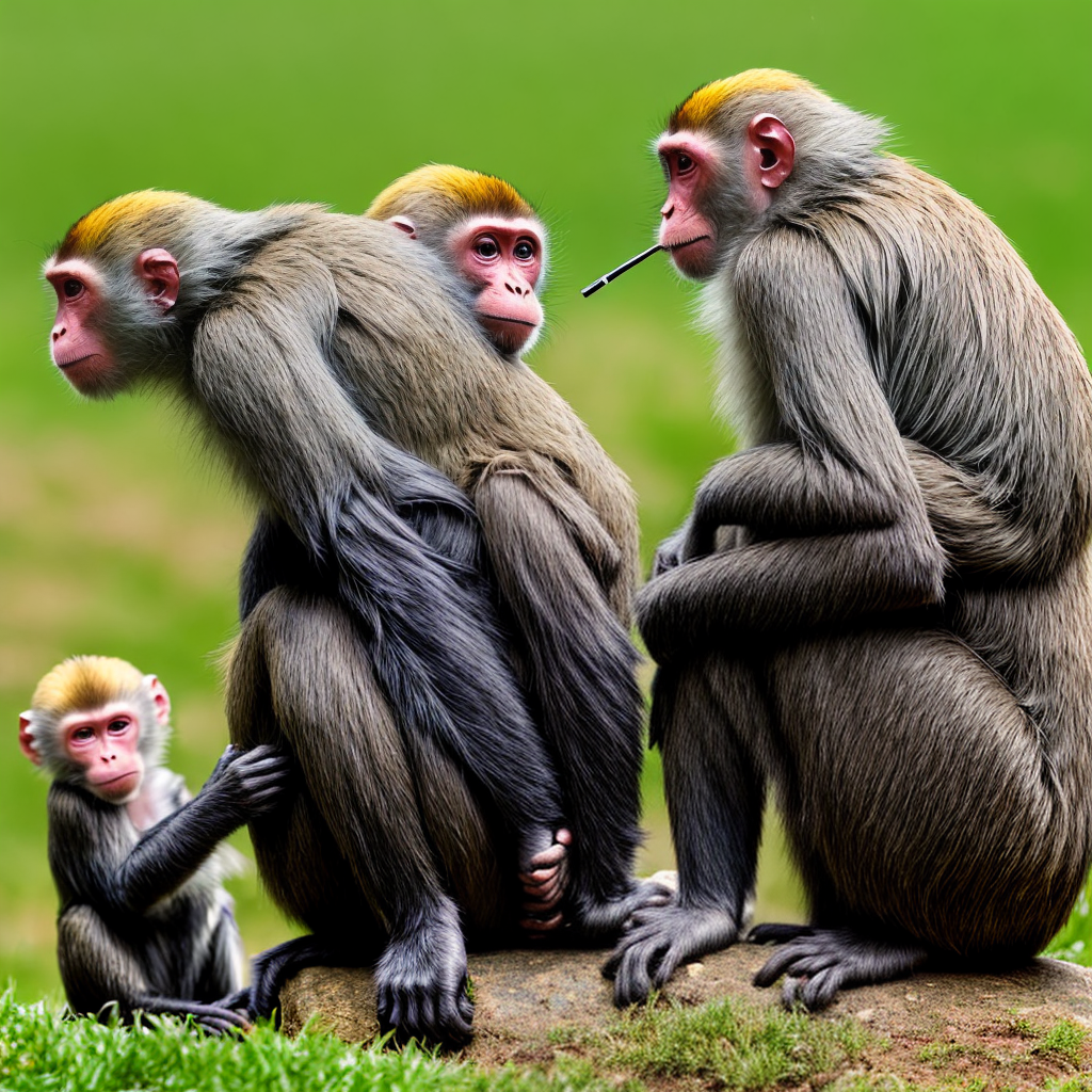 Monkeys smoking weed high quality image