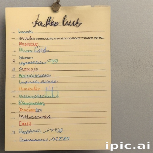 Handwritten Grocery List Displayed on a Wall with Various Items Listed