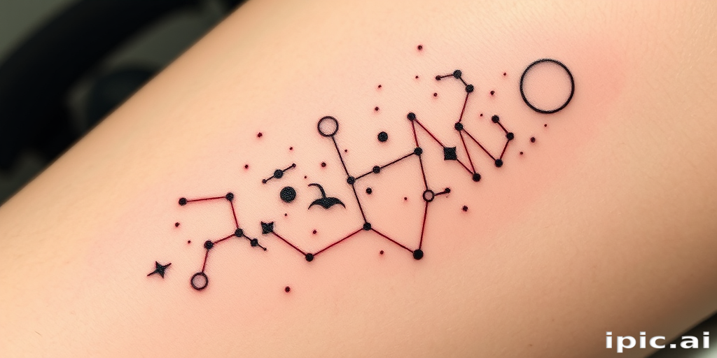 Intricate Tattoo Design Featuring Constellations and Celestial Elements ...