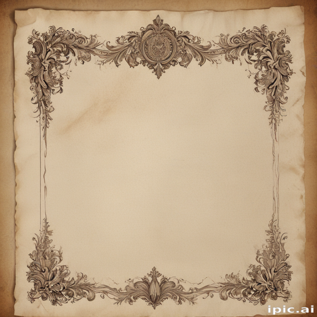 Elegant Vintage Paper with Intricate Floral Border for Creative Use