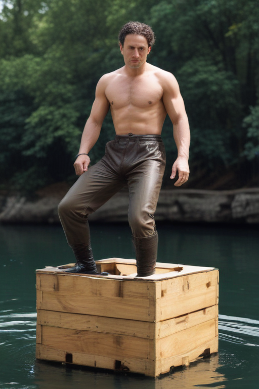 Harry houdini on a box on water in new york