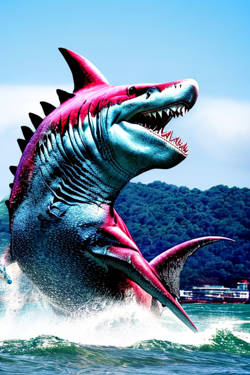 Sharkzilla, with spikes down its back, and dinasour/shark like ...