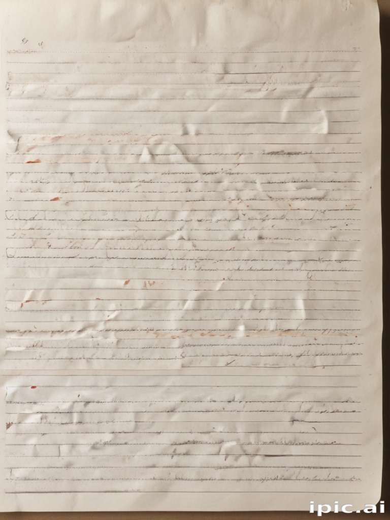 Faded Manuscript Page with Handwritten Notes and Subtle Ink Stains