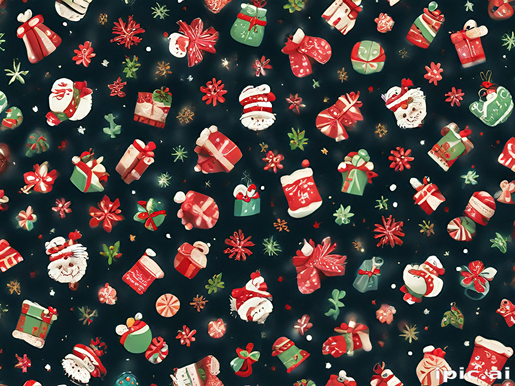 Colorful Christmas Patterns Featuring Gifts, Santa, and Festive ...