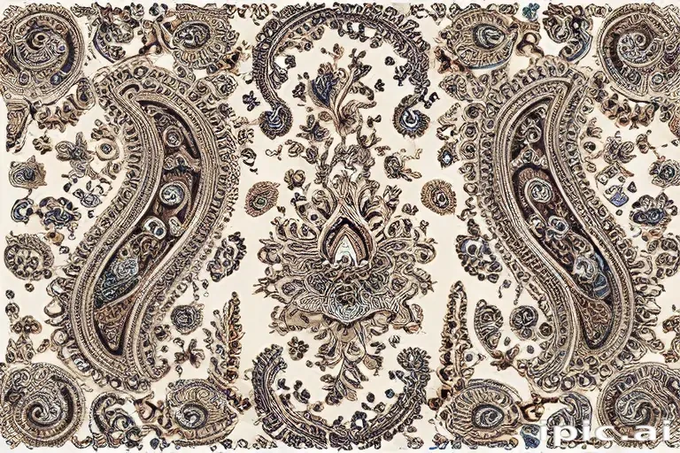 Intricate Paisley Design with Elegant Floral Patterns and Rich Textures.