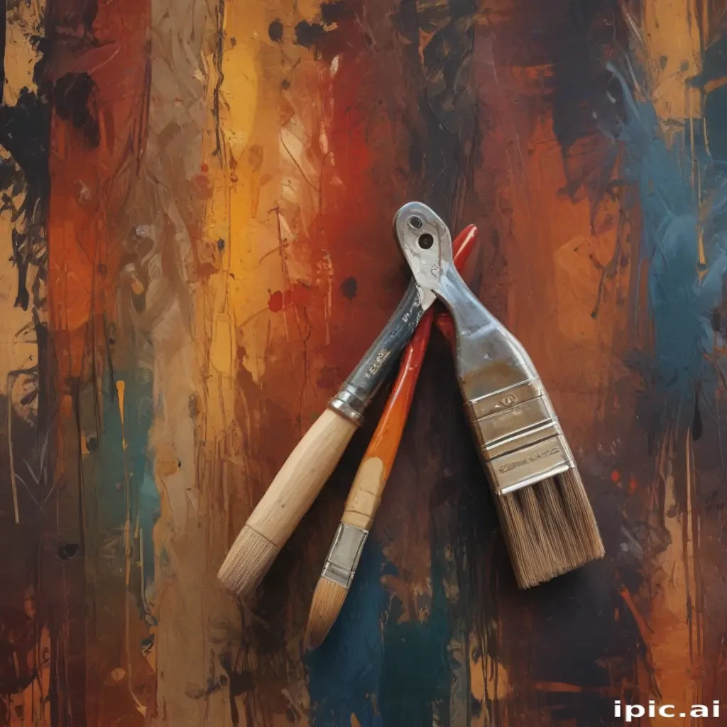 Vibrant Palette of Colors with Paintbrushes on Artistic Background