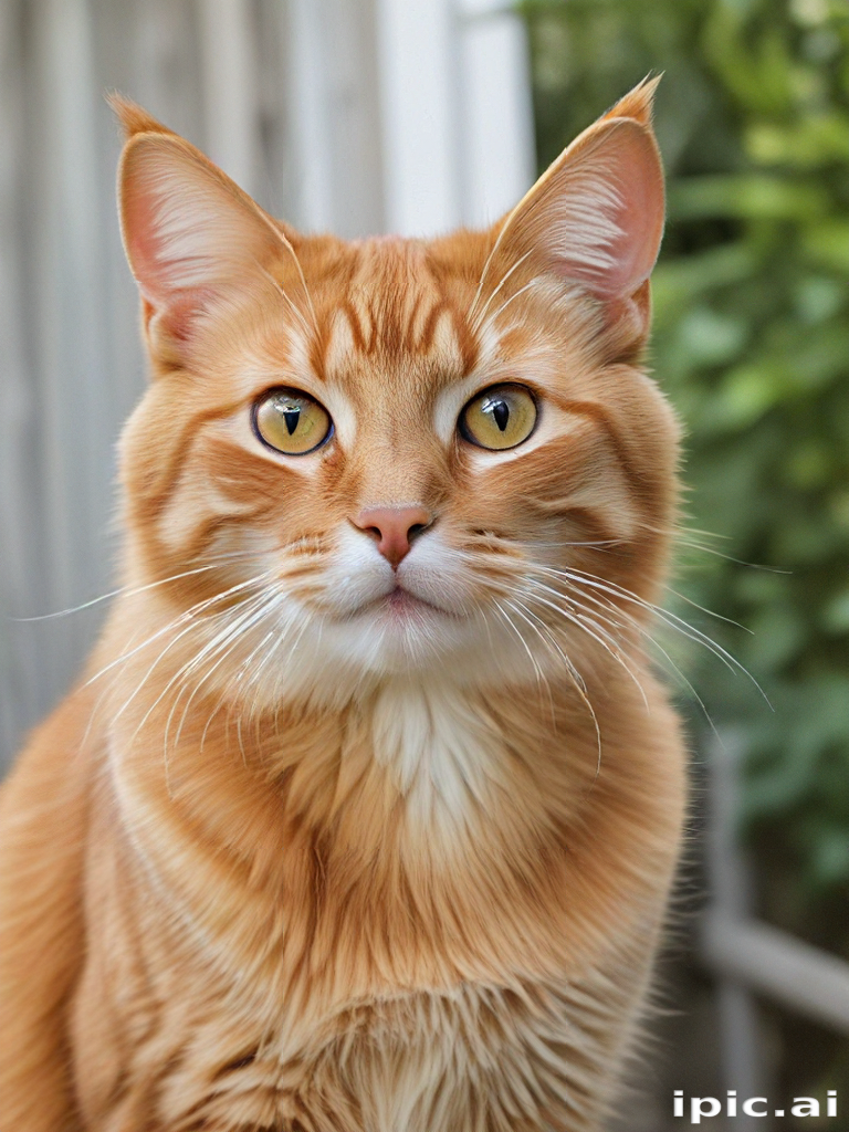 Adorable Ginger Cat with Striking Yellow Eyes Looking Curiously at Camera