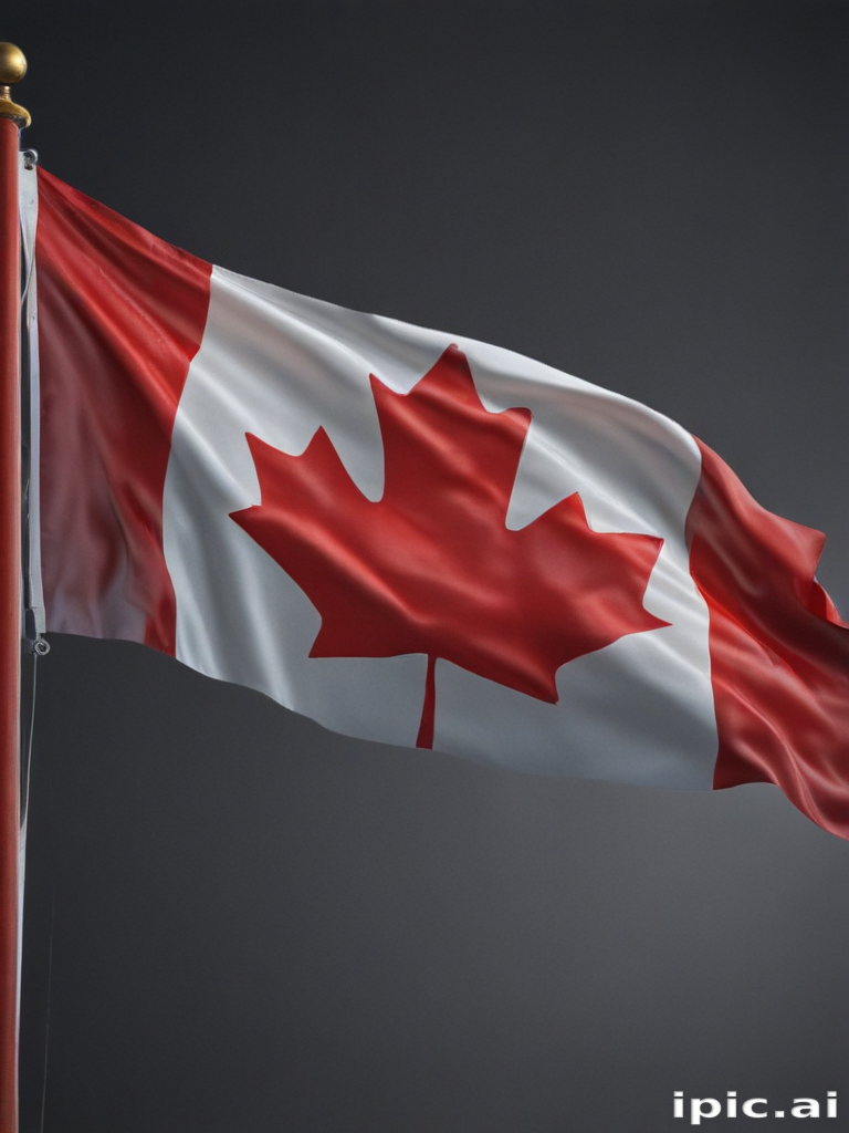 Beautifully Flowing Canadian Flag with Iconic Maple Leaf Design Against ...