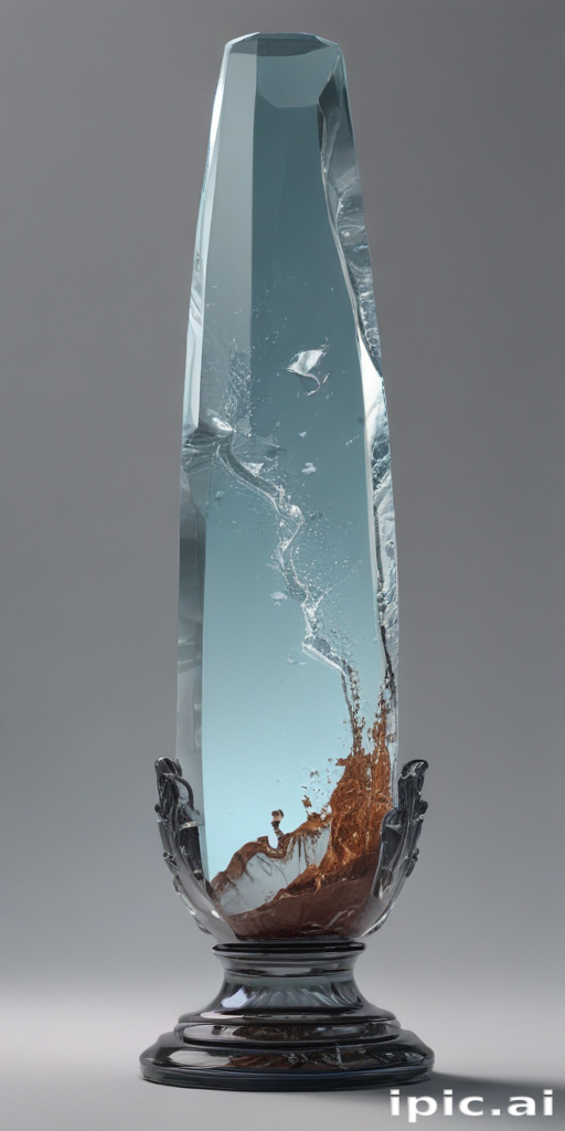 Elegant Glass Sculpture Capturing the Beauty of Water and Light
