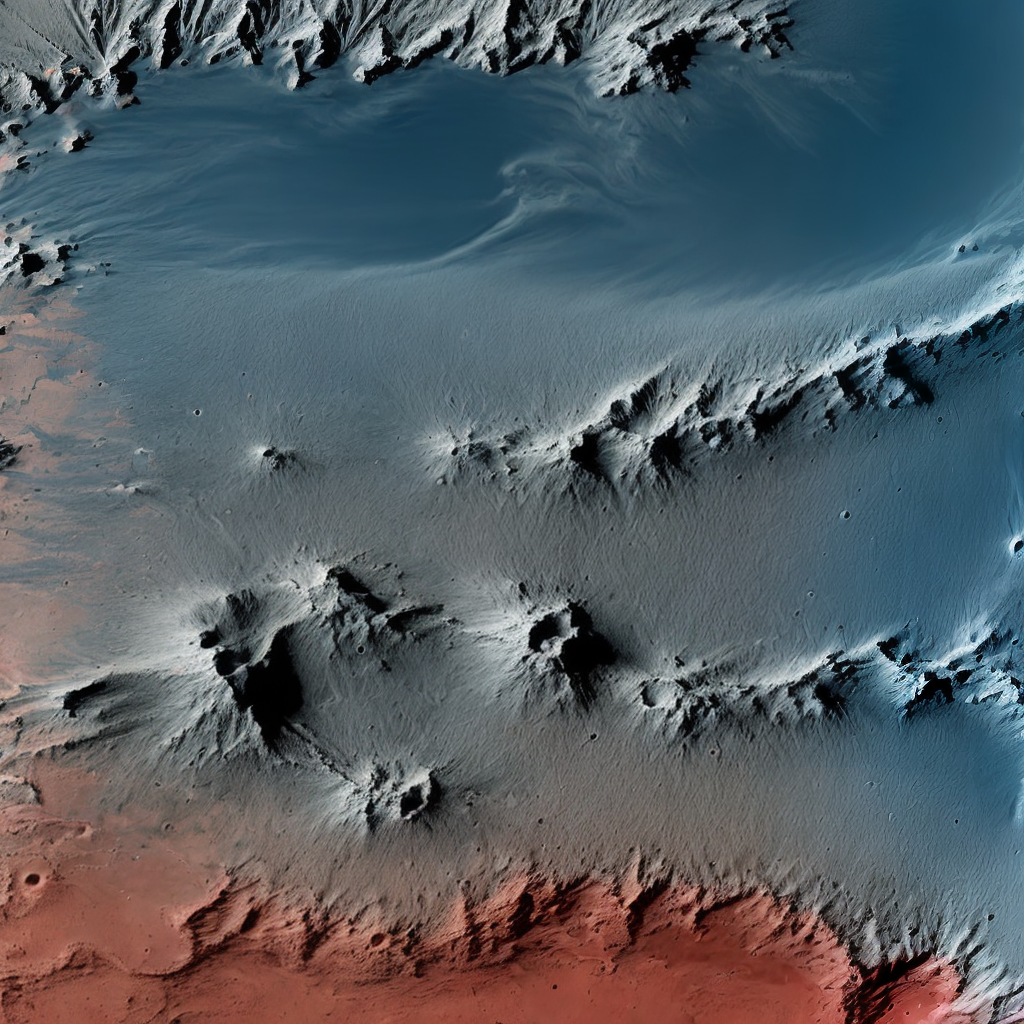 very dark image of mars from space