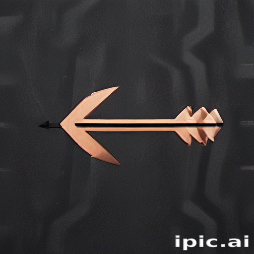 Stylized Arrow Design on a Dark Textured Background with Metallic Finish