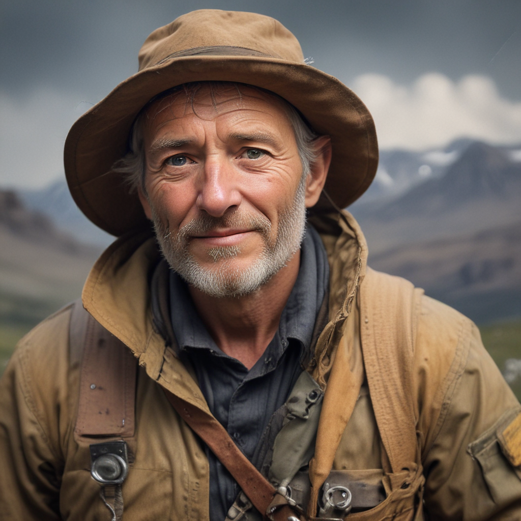 A drawf who is a weathered and seasoned explorer