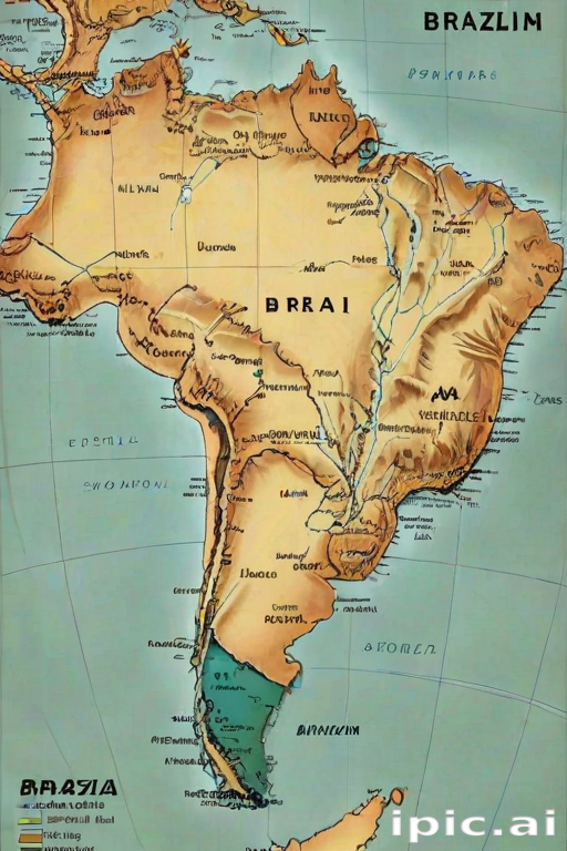 Detailed Map of South America Highlighting Brazil and Neighboring Countries