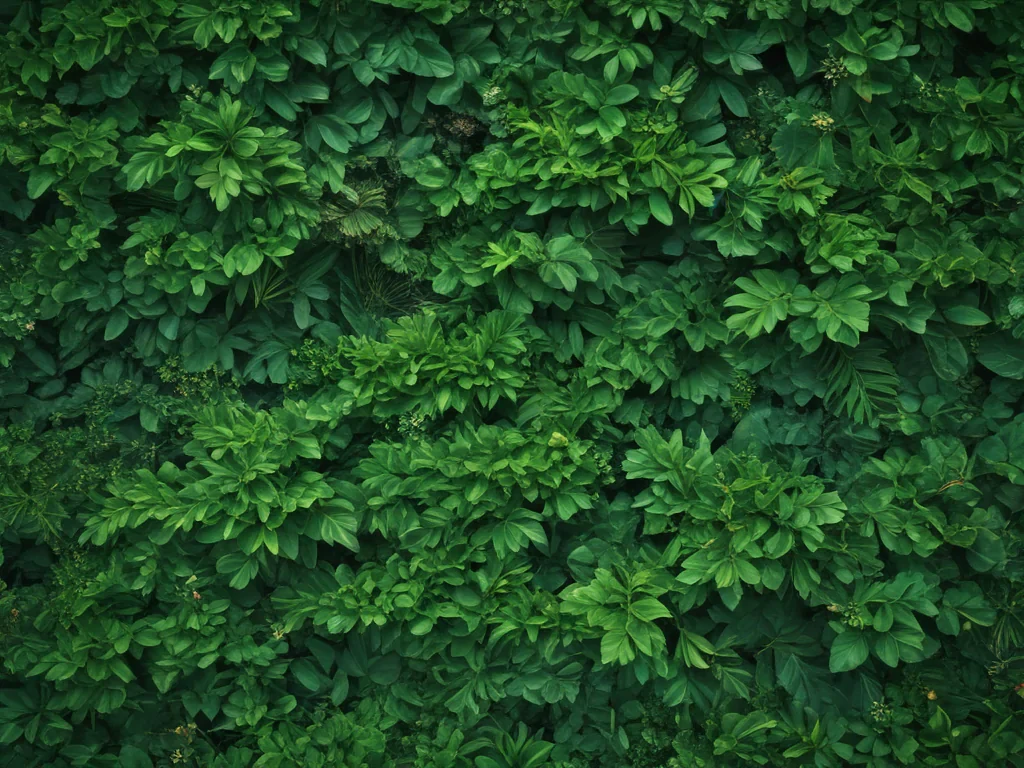 Vibrant Green Leaves Creating a Lush, Dense Natural Canopy Background