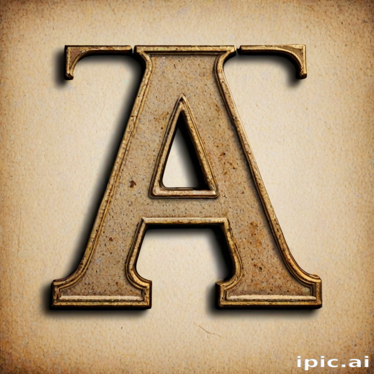 Stylized Vintage Letter 'A' Against a Textured Background with Soft ...
