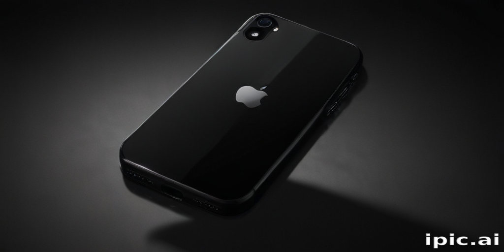 Elegant Black Apple iPhone on a Dark Surface Showcasing Its Design