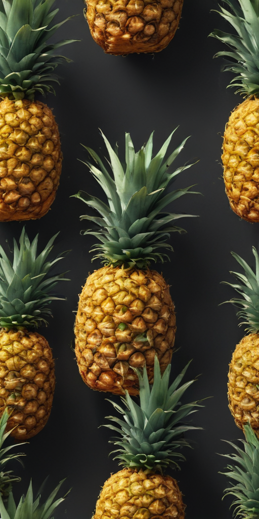 Vibrant Pineapples Arranged Beautifully Against a Dark Background for ...