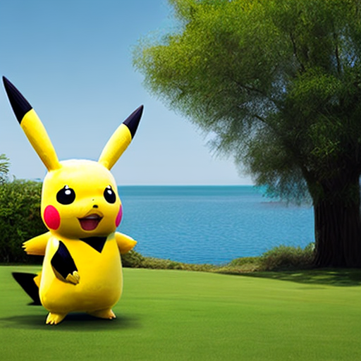 pikachu hugging a cow