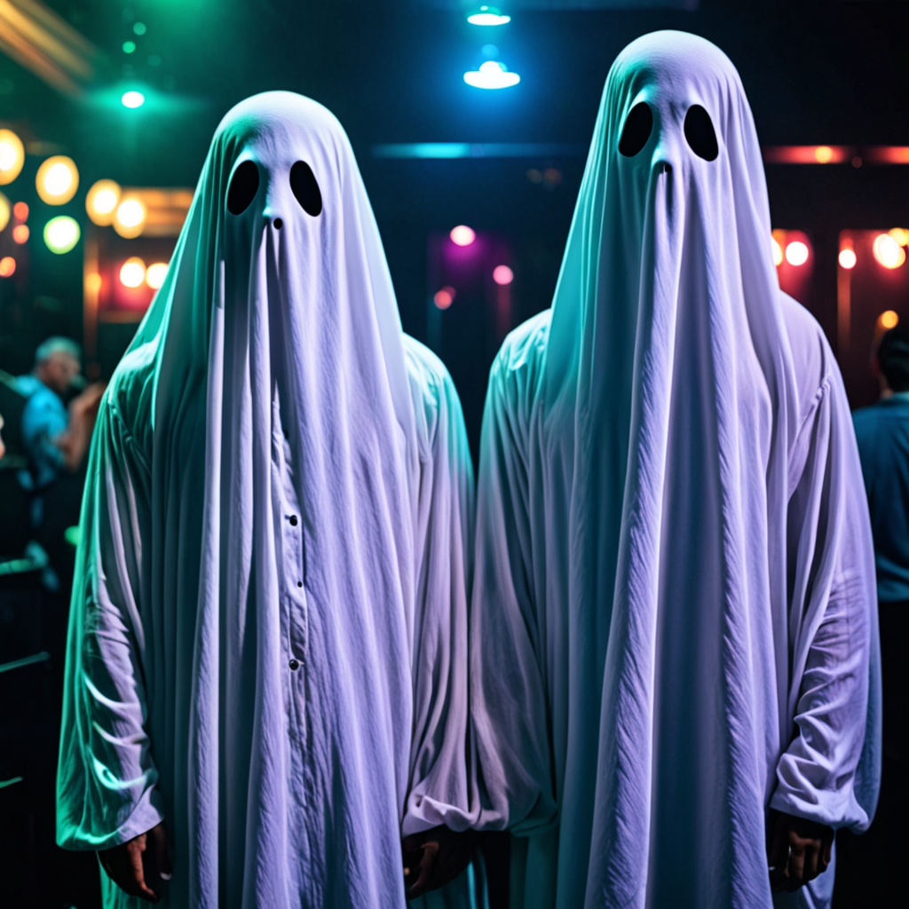 two male ghosts in love in a night club