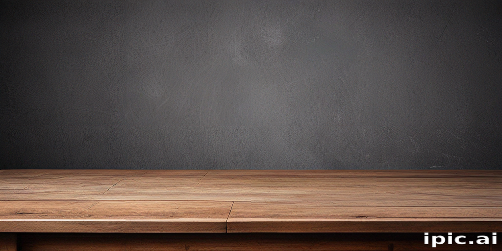 Elegant Wooden Table Against a Smooth Dark Gray Background for Display