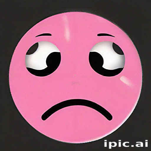 A Sad Pink Face Emoji Expressing Feelings of Disappointment and Loneliness.