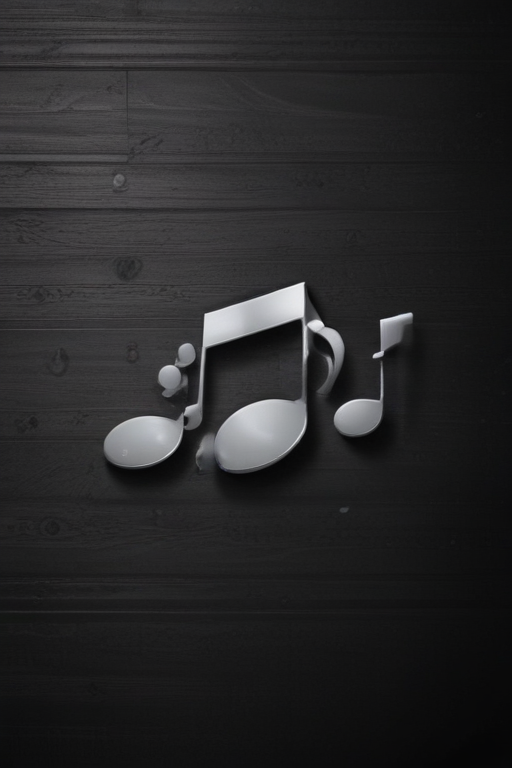 Elegant Musical Notes on a Dark Wood Background for Creative Designs