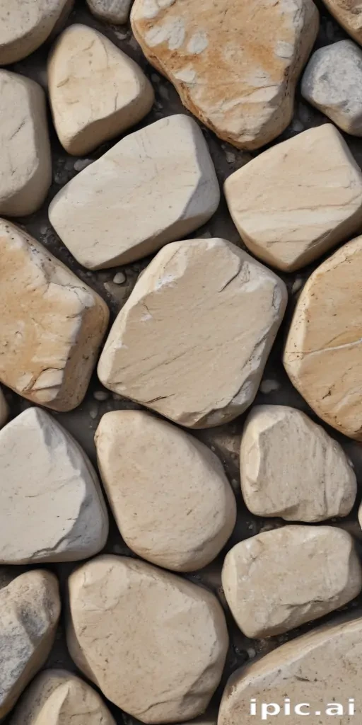 An Aesthetic Arrangement of Smooth, Light-Colored Stones on a Surface