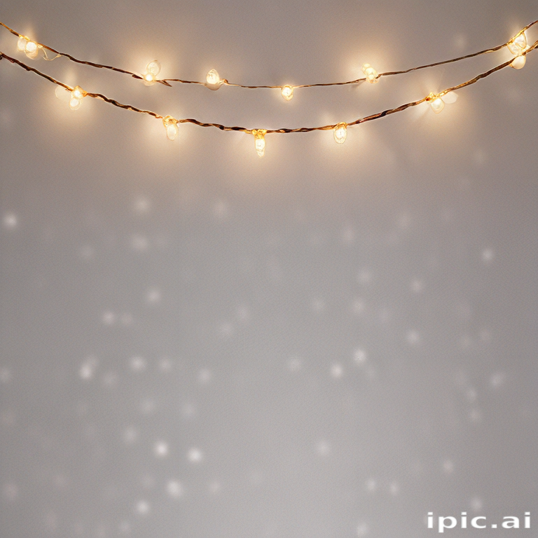 Softly Glowing String Lights Against a Subtle, Sparkling Background