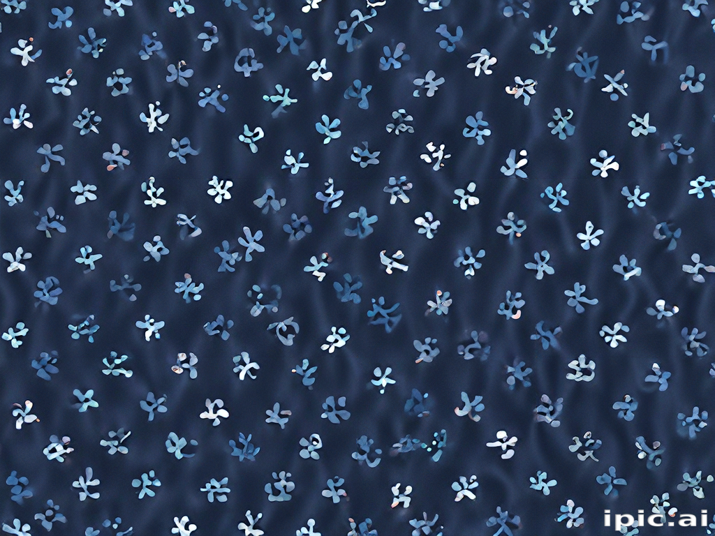 Delicate Floral Pattern on a Deep Blue Background with Subtle Textures