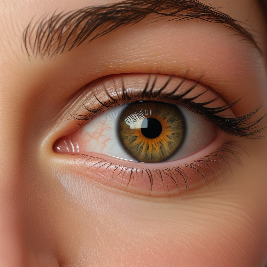 Close-Up of a Beautiful Human Eye with Striking Hazel and Green Colors