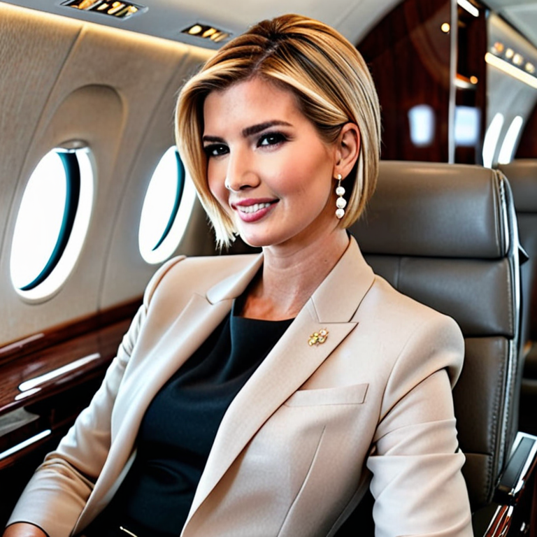 ivanka trump short haircut in private jet