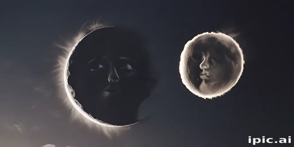 Celestial Faces: The Mystical Interaction Between the Sun and Moon