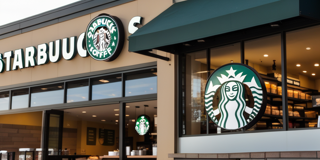 Starbucks Storefront Signage Featuring Iconic Logo and Welcoming Atmosphere