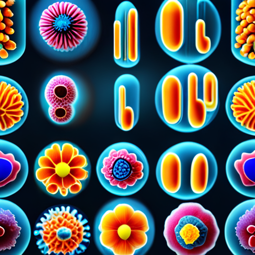 , collection of microorganisms, realistic, transparent, 3D impression ...