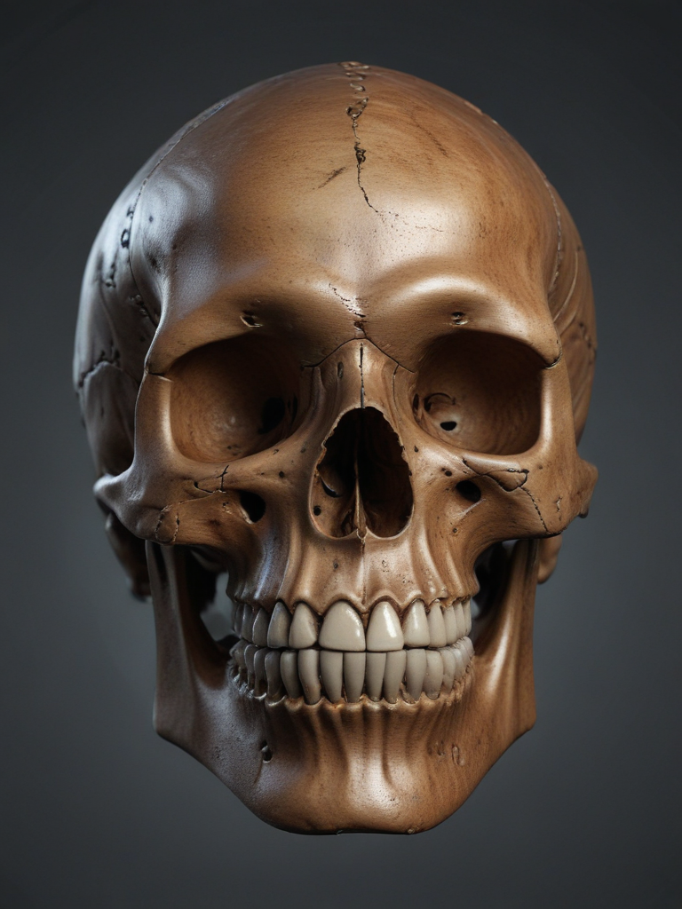 Intricately Detailed Human Skull Model Showcasing Natural Textures and ...
