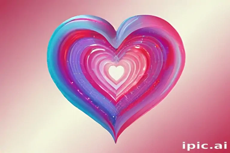 Colorful Heart Design with Multiple Layers Creating a Depth Effect