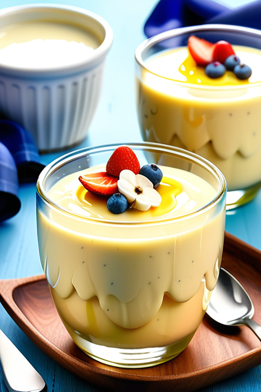 Deliciously Creamy Vanilla Pudding Garnished with Fresh Berries and ...