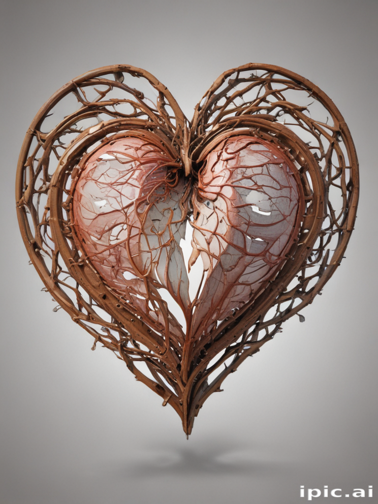Intricate Heart Design Combining Nature's Elements with Artistic ...